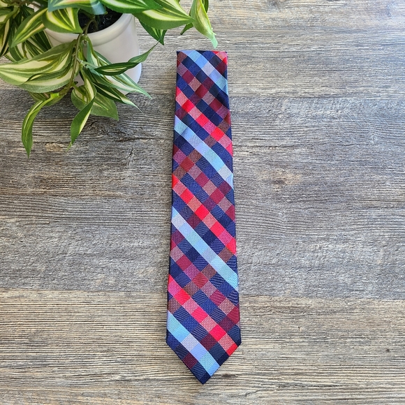 Murano | Accessories | Murano Stripedchecked Silk Tie | Poshmark